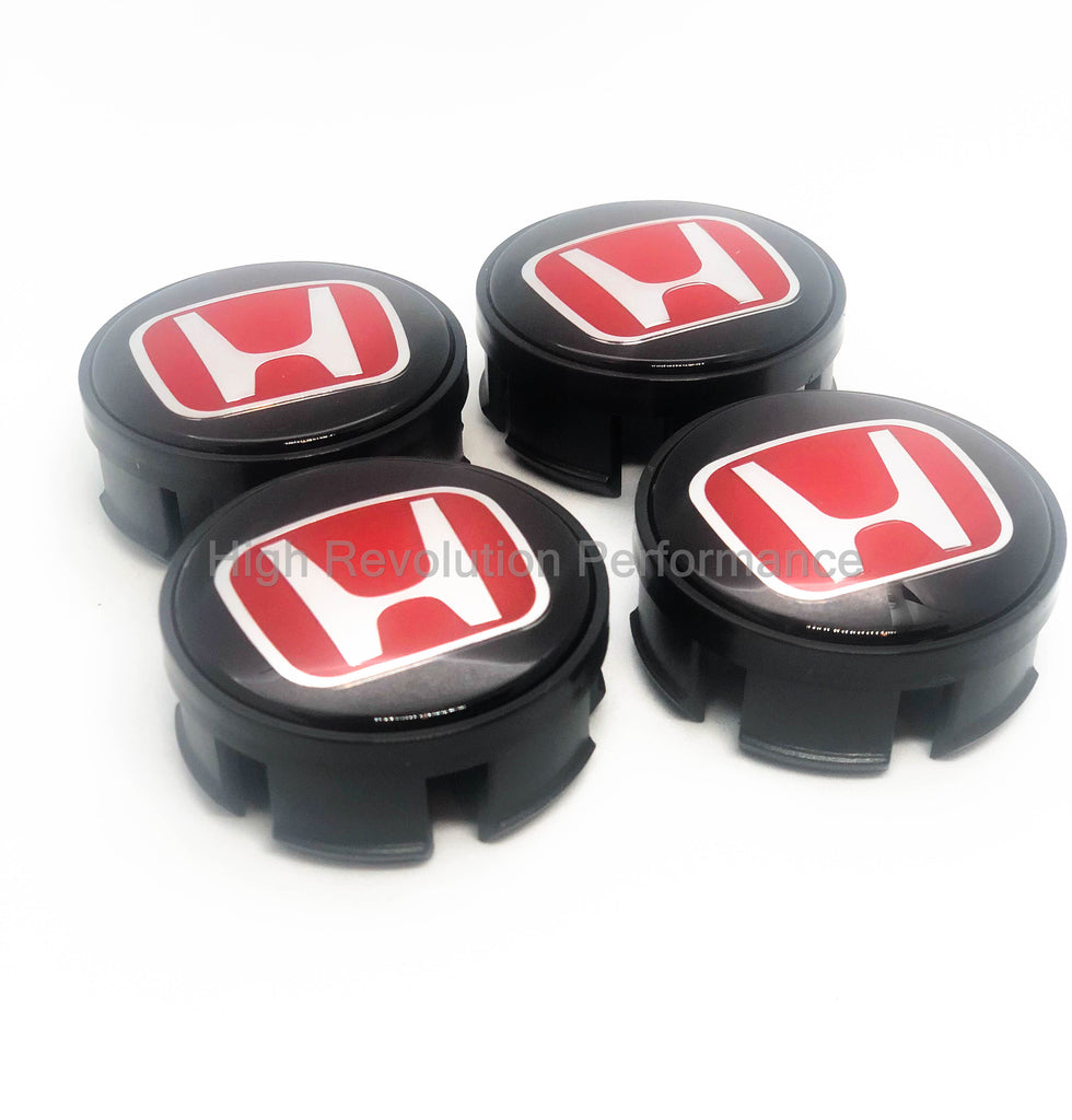 Black And Red H Honda Wheel Center Caps 58mm (2 ¼ inches) – High ...